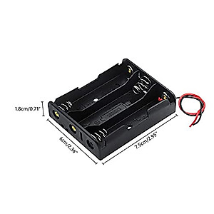 Aokin 4pcs 18650 Battery Holder Bundle with Wire 18650 Battery Holder Case 3.7V, 1/2/3/4 x 3.7V Series DIY Battery Storage Boxes, 1/2/3/4 Slots Black Plastic Batteries Case for 18650 Battery