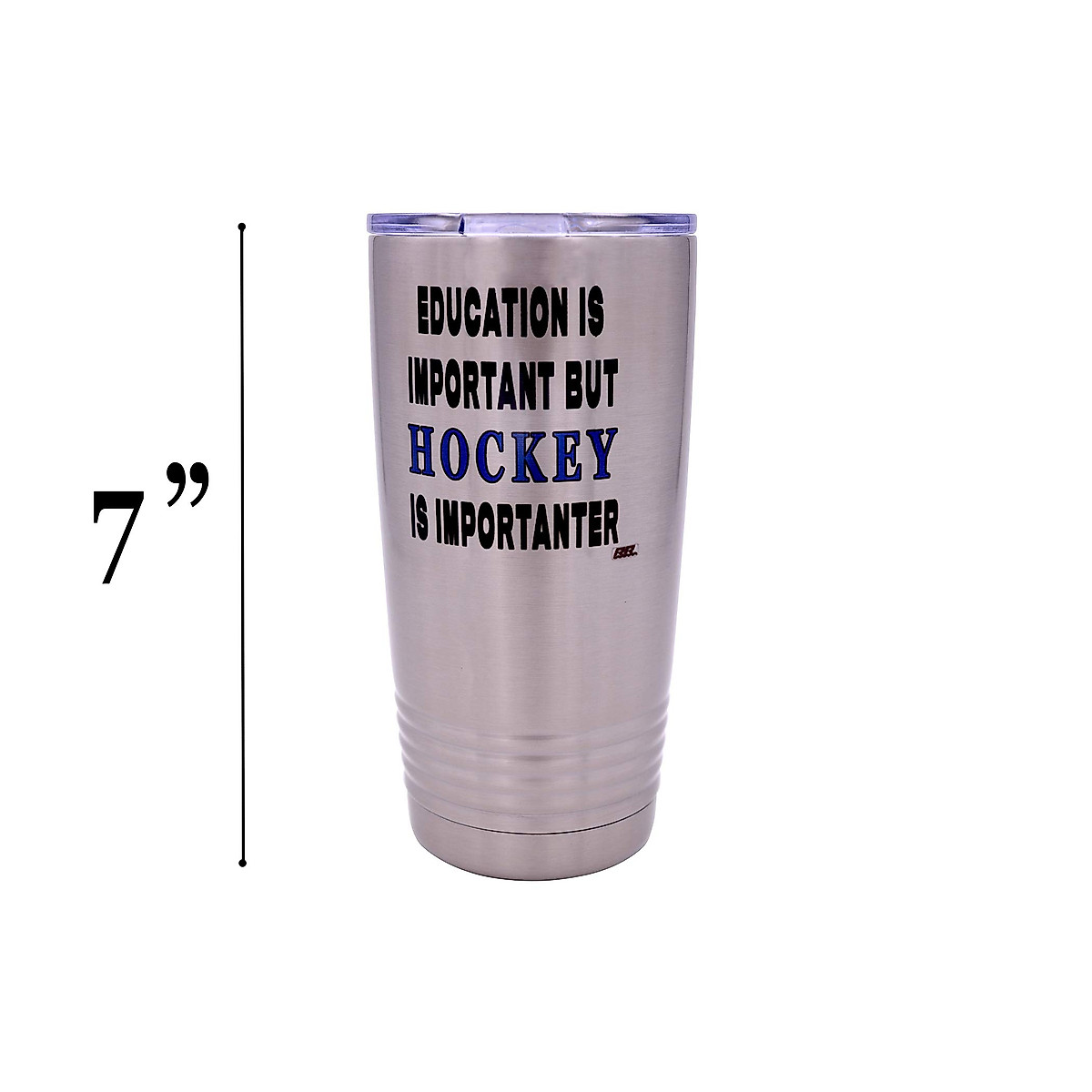 Rogue River Tactical Funny Hockey PLayer 20 Oz. Travel Tumbler Mug Cup w/Lid Education Important Gift Idea