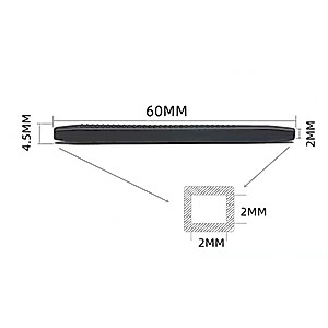 ExactFitt Silicone Rubber Anti-slip Eyeglass End Tips Ear Sock Pieces Tube Temple Sleeve for Glass Sunglass Eyeglasses TT006 (Black - 2 Pairs), 60mm