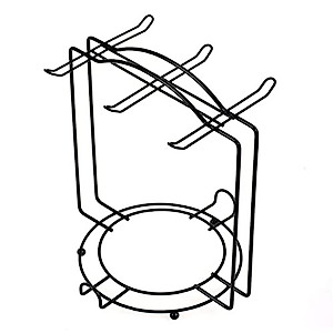 BUJIATANG 2 in 1 Tea Cup Holder Stand with Saucer Holder Stainless Steel Mug Tree Rack for 6 Mugs Metal Wire Coffee Cup Rack for Kitchen Black