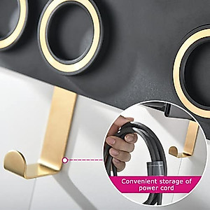 Wall Mount Holder Compatible with Dyson Airwrap Styler, No Punching Installation, 2 in 1 Organizer Storage Shelf Fits Curling Iron Wand Barrels Brushes Diffuser Nozzles for Home Bedroom Bathroom