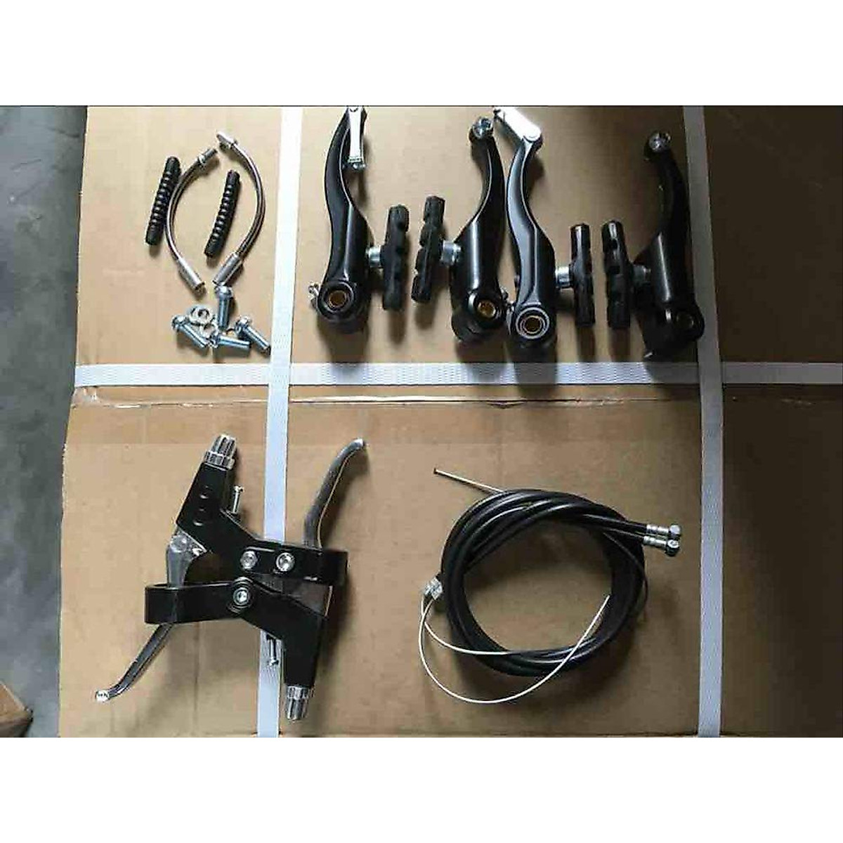 Tongli Mountain Road Bikes Brake Kit V-Brake Bikes Brake Set Cables Caliper Kit (Black)