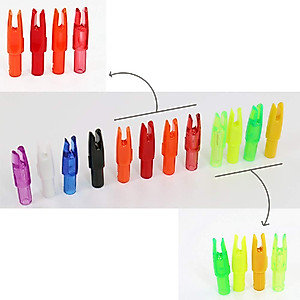 Zhan Yi Arrow Nocks 0.246 inch Inside Diameter Inserts 6.20mm 60 Pack for Archery Standard Size(0.244" to 0.246") Arrows (Clear Red)