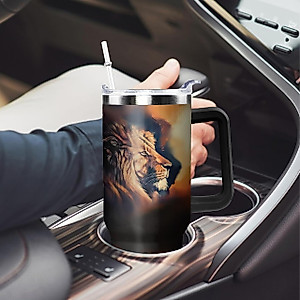 Ksoemar 40 Oz Boss Tumbler with Handle and Straw, Stainless Steel Boss Cup Gift for Men in Bosses Day Cups, Office Gifts Ideas for Bosses Day, Fathers Day, Birthday, Christmas