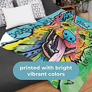 Dawhud Direct Colorful German Shepherd Fleece Blanket for Bed, 50" x 60" Dean Russo German Shepherd Fleece Throw Blanket for Women, Men and Kids - Super Soft Plush Dog Blanket Throw Plush Blanket