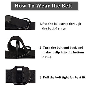 macoking Canvas Belt, Military Web Black Belt Women/Men with Double D Ring Buckle 43" long for waist 31"-35"