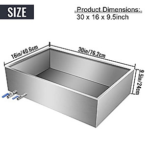 Hasopy Maple Syrup Evaporator Pan 30x16x9.5 Inch Stainless Steel Maple Syrup Boiling Pan with Valve for Boiling Maple Syrup
