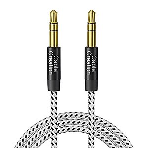 CableCreation 3.5mm Cable(6 Ft/1.8M) 3.5mm Audio Cable Male to Male, 1/8 Auxiliary Stereo Aux Cord Compatible with Headphones,Car,Speaker,iPods, iPads,Echo,Soundbox,Hi-Fi System.