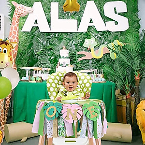 Wild One Banner For 1st Birthday - Wild One Birthday Banner For Photo Booth Props And Backdrop Cake Smash,best Wild One Birthday Decorations For Baby (Pink Safari Highchair Banner)