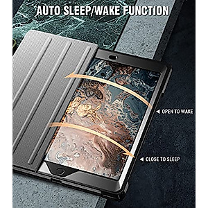 Poetic Explorer Case Designed for iPad 10.2 9th Generation (2021) / 8th Gen (2020) /7th Gen (2019) Case, Full Body Rugged Stand Folio Cover Case, Built-in Screen Protector and Pencil Holder, Black