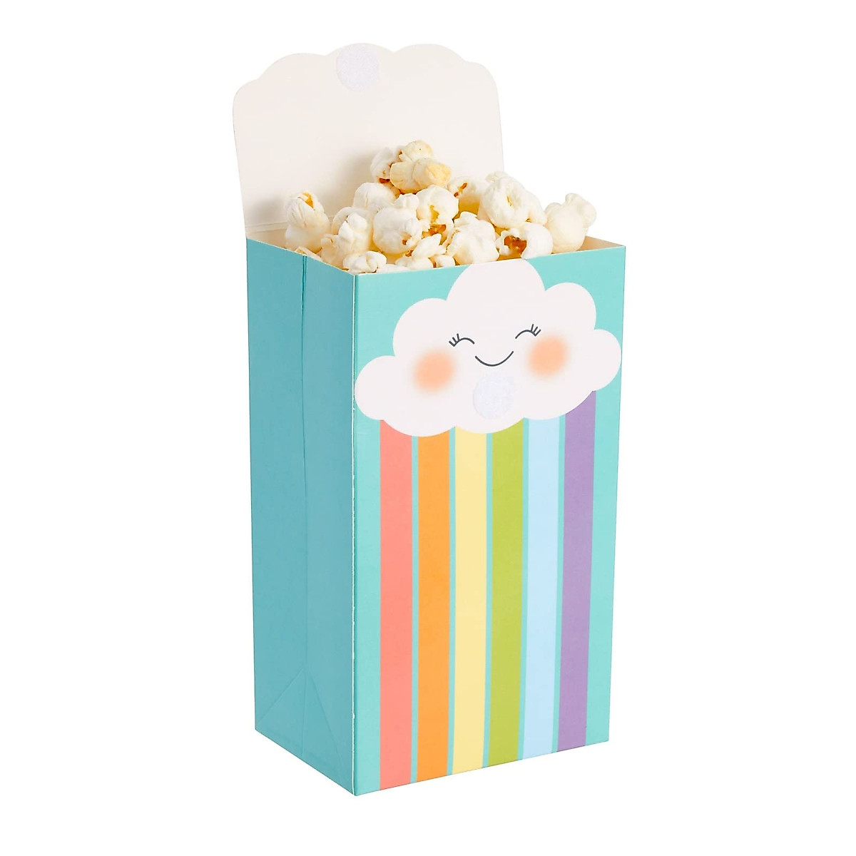 BLUE PANDA 24 Pack Rainbow Treat Bags with Stickers for Rainbow Themed Birthday Party, Baby Shower Decorations (6.5 x 3.75 x 2.6 In)