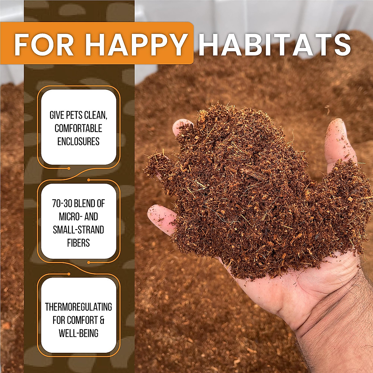 ReptiEarth Reptile Bedding, Fluffy Coconut Fiber Substrate Organic Coco for Bioactive Snake Terrarium, Lizard Tanks with Plants, for Frog Habitat, Tarantula or Hermit Crab Enclosure (72 Quart Block)