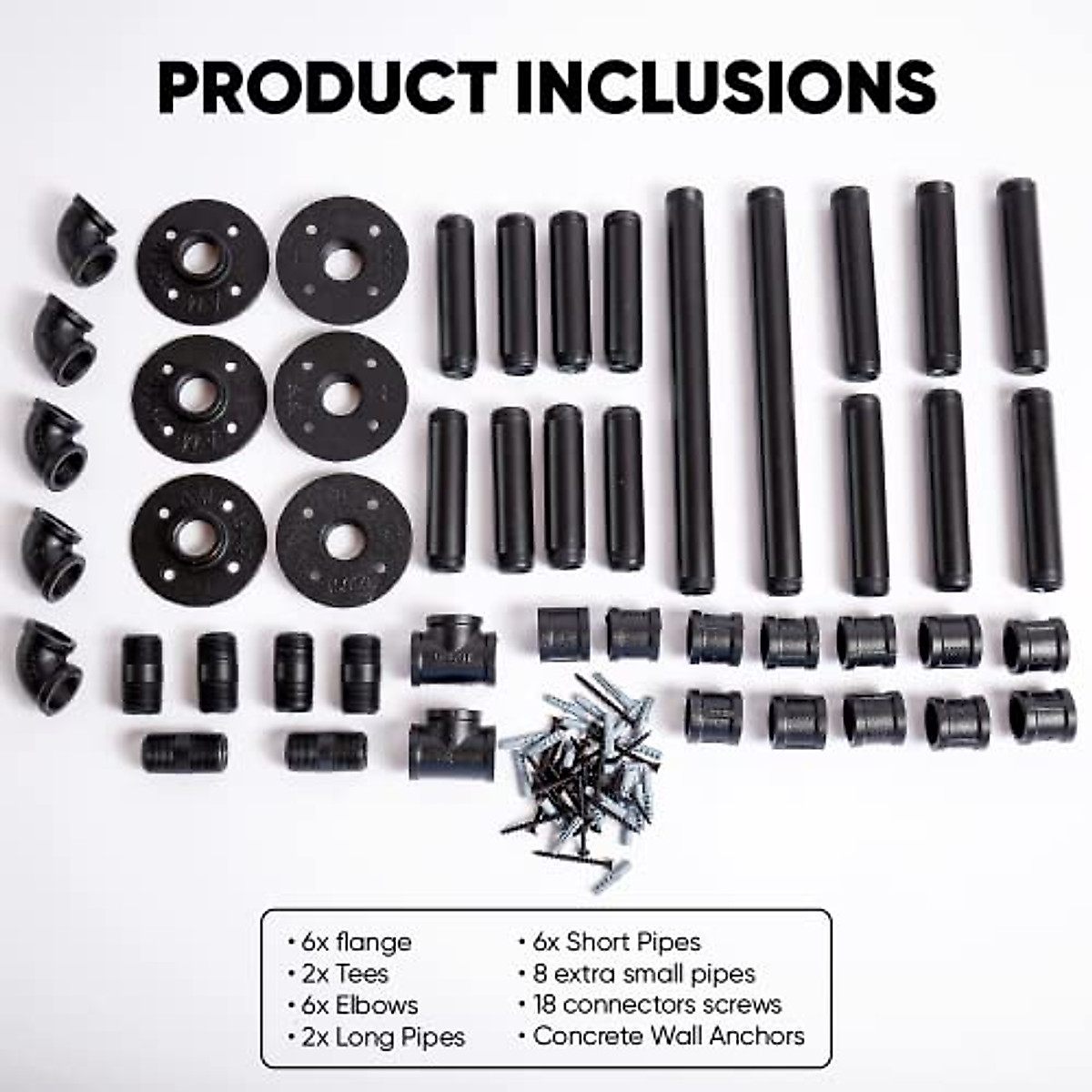 Industrial Floating Pipe Shelves - Wall Mounted Hanging Bathroom Wall Shelf - 41.5” x 12” x 9.5” Rustic Metal Shelf for kitchen - 3 Tiers Farmhouse Shelves (Planks are not Included)