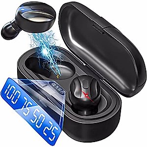 Lady house Wireless Earbuds Bluetooth 5.0 Headphones,in-Ear Earphones with 350Mah Charging Case and LED Display Built-in Mic for Sports, Workout, Gym, Dark, XG13