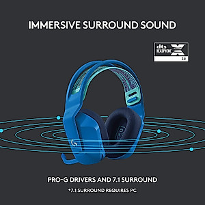Logitech G733 Lightspeed Wireless Gaming Headset for PC, Mac, PS4/PS5(Not for Xbox) - Blue (Renewed)