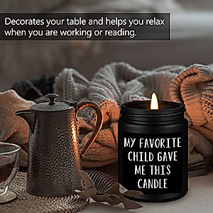 Gifts for Dad, Dad Gifts from Daughter Son, Birthday Gifts for Dad Grandpa, Fathers Day Thanksgiving Christmas Gifts for Dad Who Wants Nothing-My Favorite Child Gave Me This Candle(Black, Sandalwood)