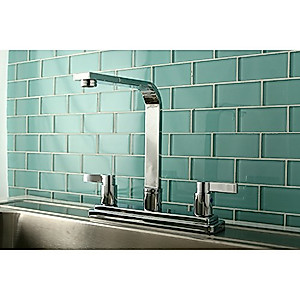 Kingston Brass KB8791NDLLS Nuvofusion Euro High Rise Spout Kitchen Faucet without Sprayer, Polished Chrome