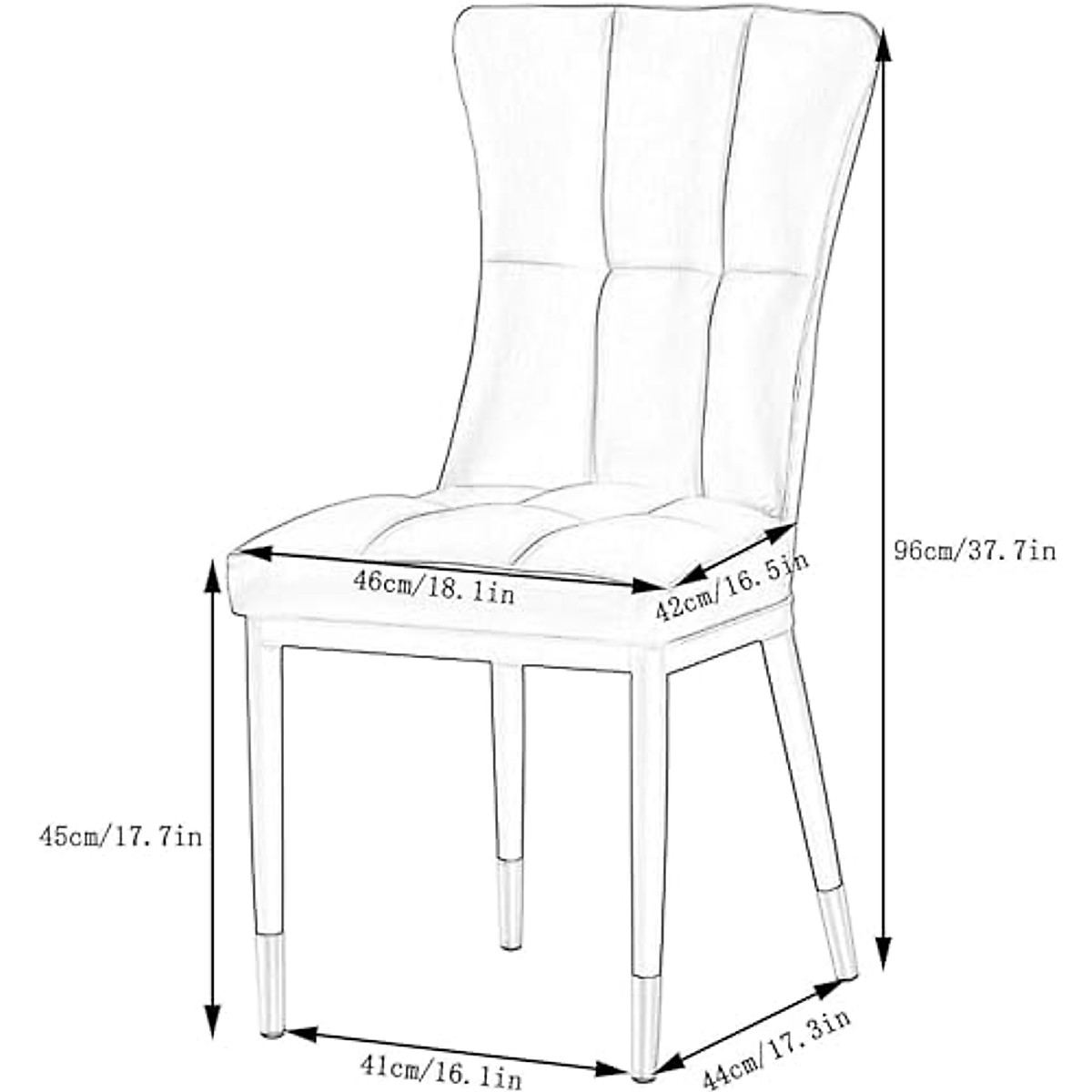 FIXARE Kitchen Dining Chairs Set of 4 Modern Metal Leg Living Room Chairs Water Proof Leather Upholstered Side Chairs Kitchen Counter Chairs (Color : Gray)