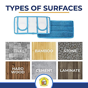 Old Home Kitchen Reusable Microfiber Mop Pads | Durable Machine Washable Refills | Compatible with Swiffer Dry Mops | Flat Mop Pads for Efficient Floor Cleaning | 2 Pack