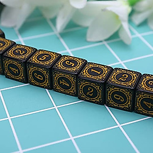 SUWEILE SZSZ 10Pcs D6 Polyhedral Dice Square Edged Numbers 6 Sided Dices Beads Table Board Role Play Game for Bar Club Party 0212 (Color : Green)