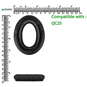 Geekria QuickFit Replacement Ear Pads for Bose QuietComfort 25, QC25, SoundLink Around Ear Headphones Ear Cushions, Headset Earpads, Ear Cups Cover Repair Parts (Black)
