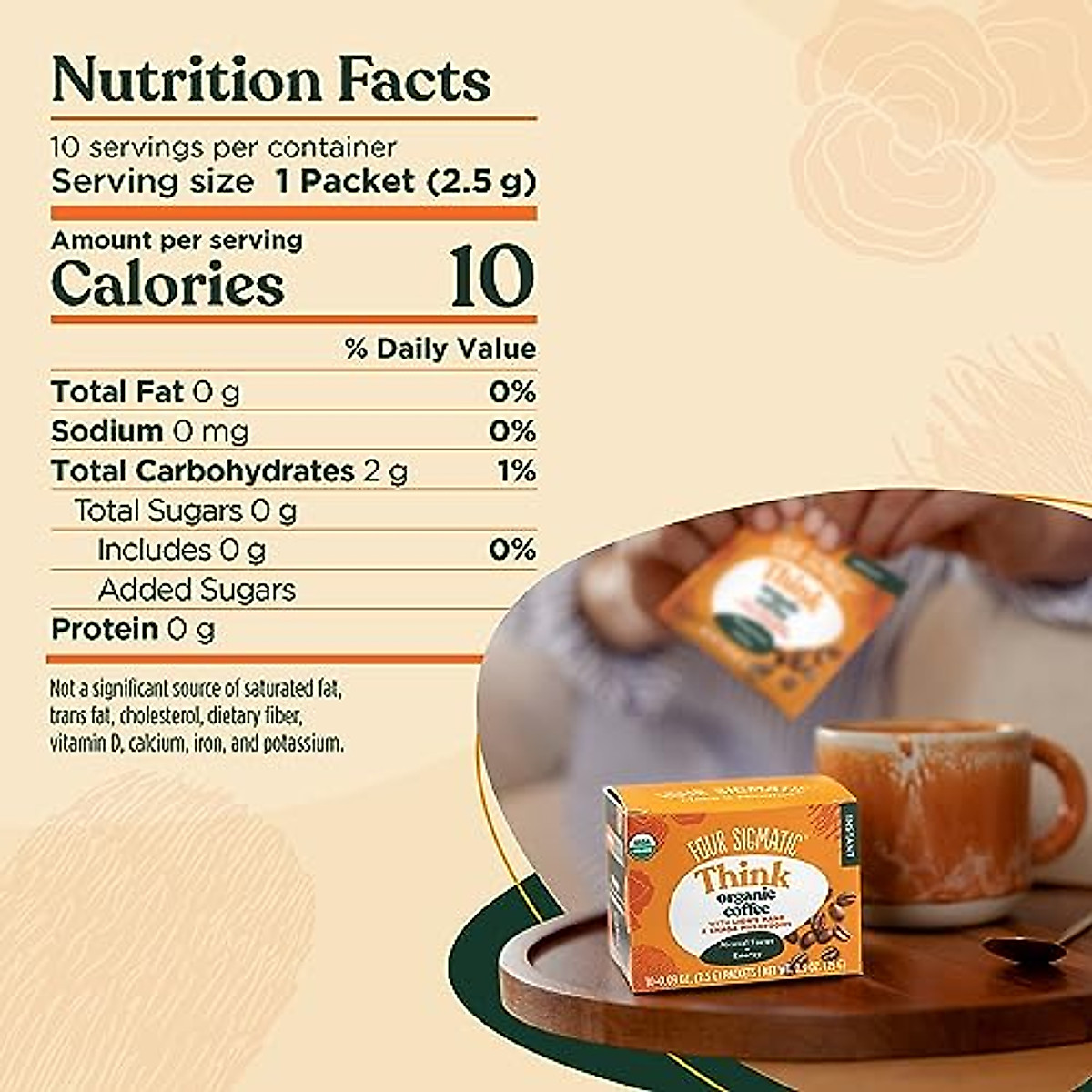 Four Sigmatic Mushroom Mix Coffee Lion's Mane | Think | Pack of 3 (30 Packets Total)