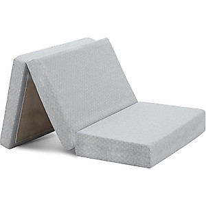 4inch Folding Mattress with Carrying Case Twin Tri-fold Memory Foam Mattress Foldable Floor Mattress Topper with Washable Cover Non-Slip Foam Camping Mat for Guest Napping, Twin Size, 75"x38"x4"