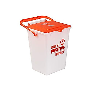 Busch Systems 5 Pack Battery Recycler - Indoor E-Waste Recycling Bin - Orange/Natural