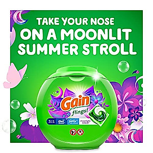Gain flings Laundry Detergent Soap Pacs HE Compatible 112 ct Long Lasting Scent Moonlight Breeze(Packaging May Vary)