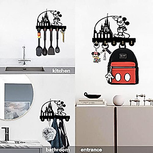 Disney Castle Theme Wall Decor Hooks Customize Household Door Decor Hooks Multi-Function Wall Coat Bags Clothes Hook Keys Holder