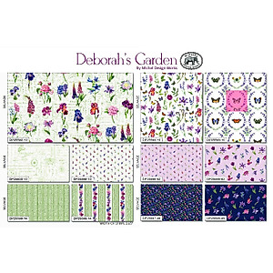Northcott Deborahs Garden Butterfly White/Multi, Fabric by The Yard