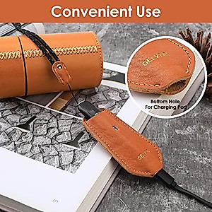 GELVTIC Leather Vape Holder Pouch Necklace Lanyard, Protective Case Cover for Vape Device Electronic Cigarette, Vape Carrying Case Bag Pocket (Brown)