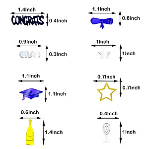 2022 Graduation Confetti Party Supplies Grad Nursing Party Table Decorations Congrats Diploma Star Cap Gold Black Silver Mix (Graduation Blue)