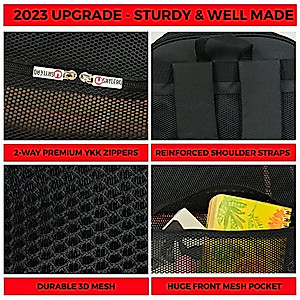 SHYLERO Mesh Backpack XXL (36L) - Lightweight Heavy-Duty Clear Backpack Made of Reinforced 3D Mesh - H19.6 xW15 xD7