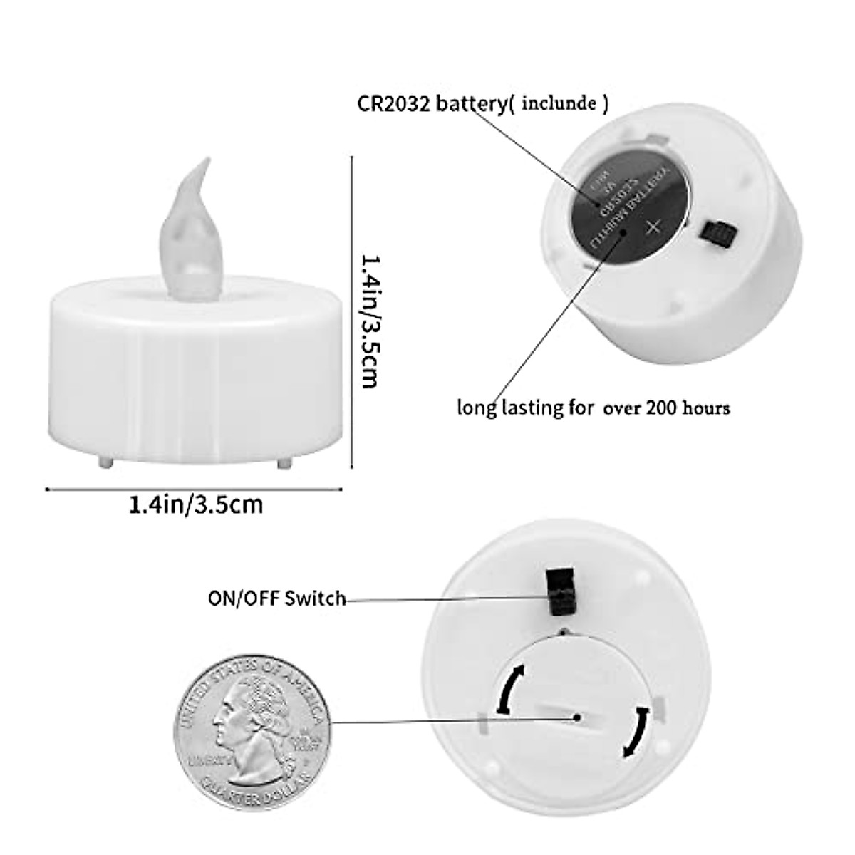 5Pack Battery Tea Lights - LED Tea Lights candles Realistic Bright Flickering Holiday Gift Operated Flameless LED Tea Light for Seasonal & Festival Celebration Warm Yellow lights Battery Powered