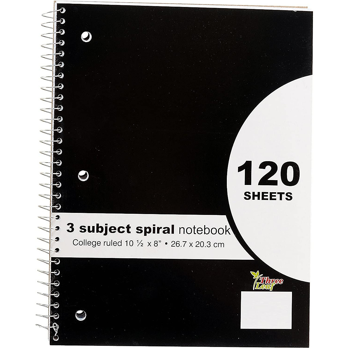 4-Pack 10½" x 8" 3 Subject Spiral Notebook, College Ruled, 120 Sheets per