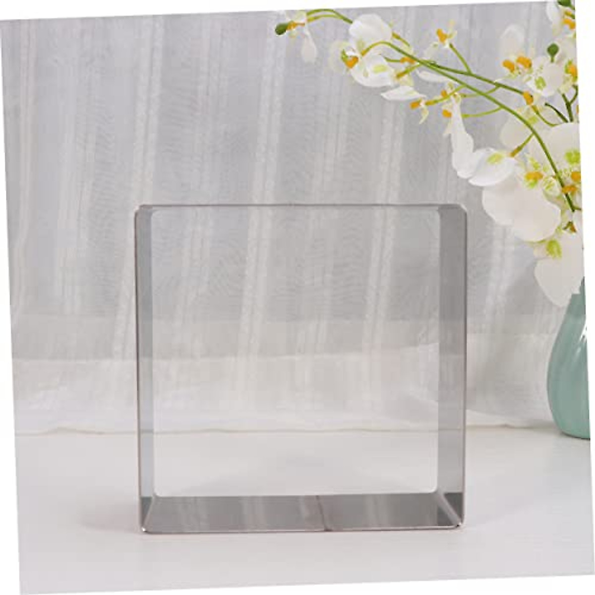 Abaodam 2pcs round silicone molds mini funnels square cupcake pans suit mini cake pans baking tools Stainless Steel Cake cookie mousse bakeware pancakes cake mold appetizer box