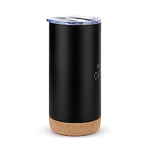 DEMDACO Best Part of the Day Matte Black 17 ounce Stainless Steel Cork Bottom Travel Coffee Tumbler Mug