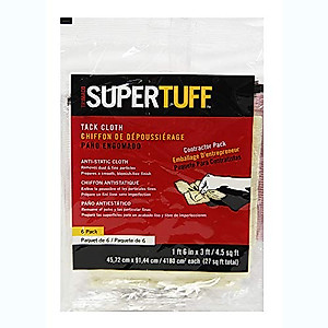 Trimaco 10506 SuperTuff Tack Cloth, 18 x 36-inch, 6 Count, Pack of 6, tan