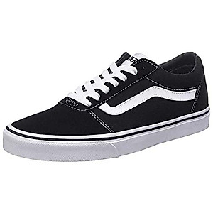 Vans Men's Ward Sneaker, Black Suede Canvas Black White C24, 10.5