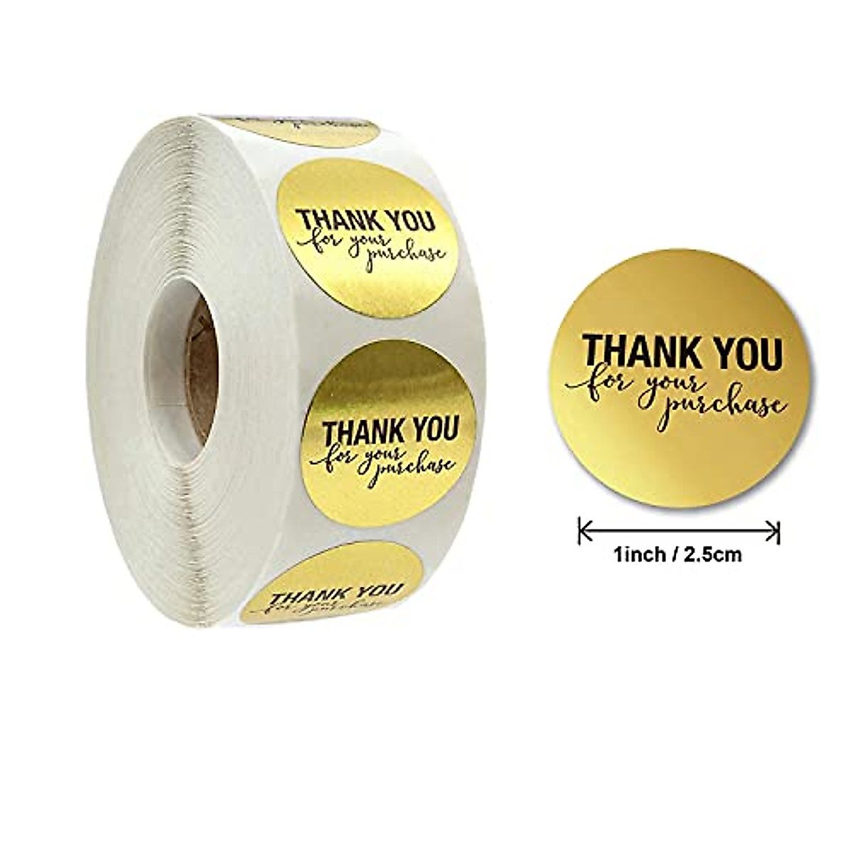 GUAGLL 3 Rolls Thank You Baking Sticker Cute Printing Sticker Label 1 Inch 500Pcs/Roll for Envelope Gift