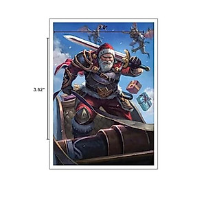 Fantasy North - Santa Claus - Yuletide Avenger - 100 Smooth Matte TCG Trading Card Sleeves - Fits Magic MTG Commander Pokemon and Other Card Games - Playing Card Sleeves