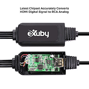 HDMI to RCA Converter Cable - Convert Digital HDMI Signal to Analog AV - Compatible with PS4/XBOX One/Nintendo Switch/PC/Bluray and more - HDMI to AV Converter - Easy to Use