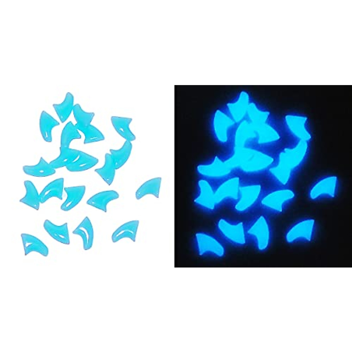 Purrdy Paws 40-Pack Soft Nail Caps for Cat Claws Blue Glow-in-The-Dark (Large)