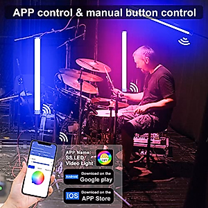 [2021 upgraded] Large Handheld Light Wand, 2600 lumens RGB LED Video Light 360° Full colors, 24.3" Tube Light for Photography Light Stick, CRI 98+, 2800K-10000K /Rechargeable Battery /LCD Display