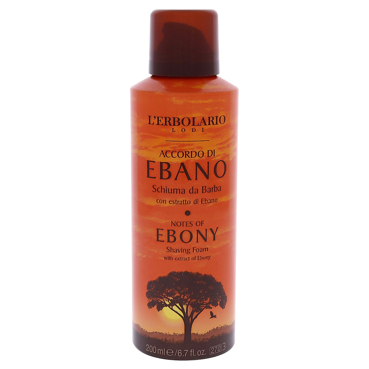 L'Erbolario Notes Of Ebony Shaving Foam - Gentle Foam For A Perfect Shave - Leaves Skin Fresh And Moisturized - Prepares Face For Shaving - Perfect Masculine Scent - Paraben And Cruelty Free - 6.7 Oz