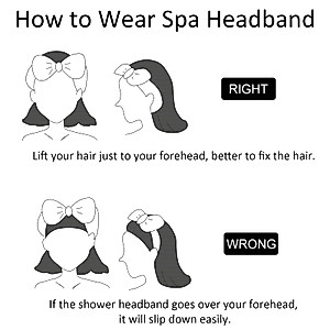 Ondder Spa Headband for Washing Face 8 Pack White Skincare Headbands for Women Girls Terry Cloth Cute Bow Head Bands for Makeup