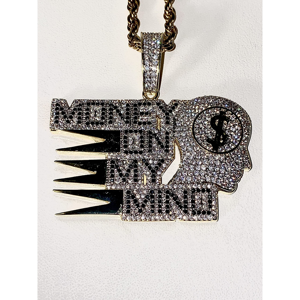 Shop-iGold Mens Womens 14k Gold Finish Jewelry Chain Pendant Set Grillz