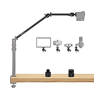 Neewer Flexible Arm Mounts On Any Camera Desk Mount Stand/Tripod for Overhead Photography, Detachable 3-Section Magic Arm with 1/4” 3/8” 5/8” Interface for Webcam, Camera, LED Light, Microphone - A163
