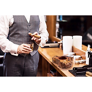 Wooden Cigar Ashtray Outdoor Indoor Cigar Ashtray And Great Gifts for Cigar Lovers, Smokers and Men Ash Tray Different Shapes and Random Delivery (2 Slots) (woods)